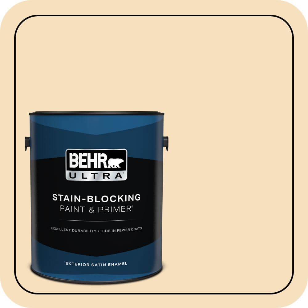 BEHR ULTRA 1 gal. #310E-2 Stable Hay Satin Enamel Exterior Paint ...