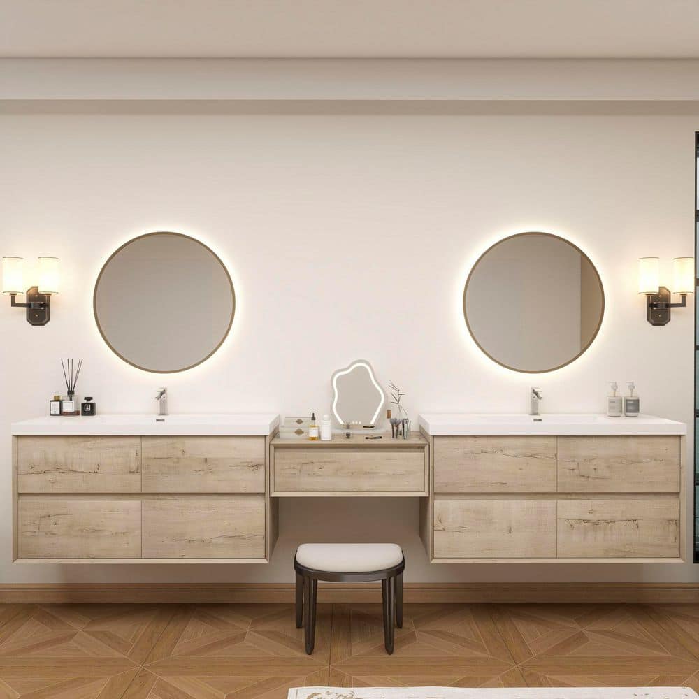 BV Better Vanity Kingdee 123 in. W x 20 in. D x 26 in. H Double Sink ...