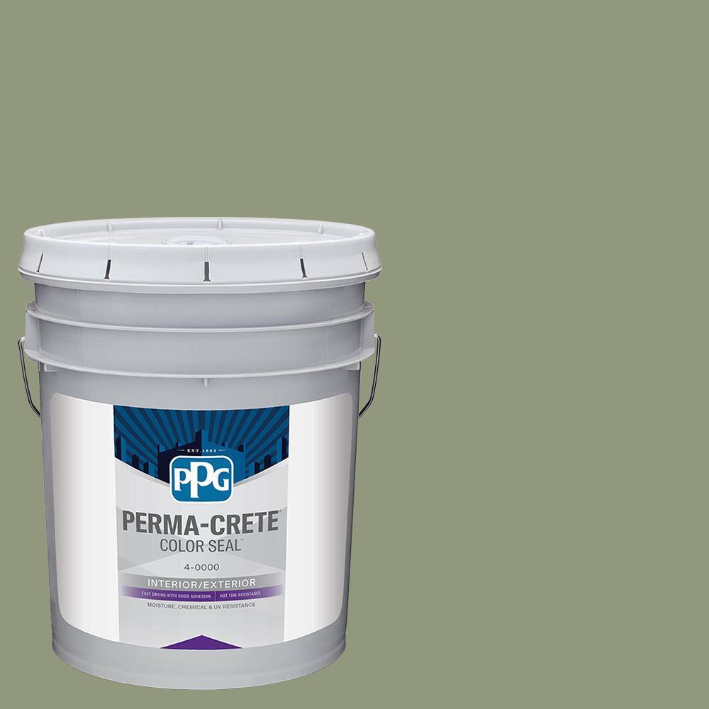 Perma-Crete Color Seal 5 gal. PPG1124-5 Cavern Moss Satin Interior ...