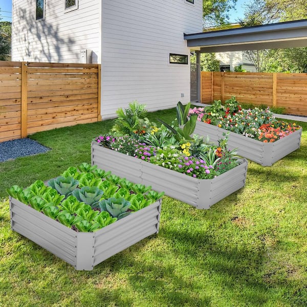 Above Ground Planter Box Kits Kelly 32.08''x11.4" Metal Patio Round