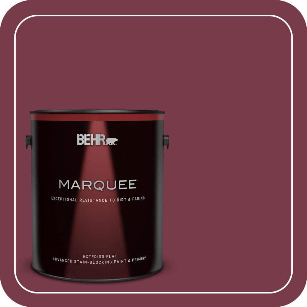 BEHR MARQUEE 1 gal. #BIC-51 July Ruby Flat Exterior Paint & Primer ...