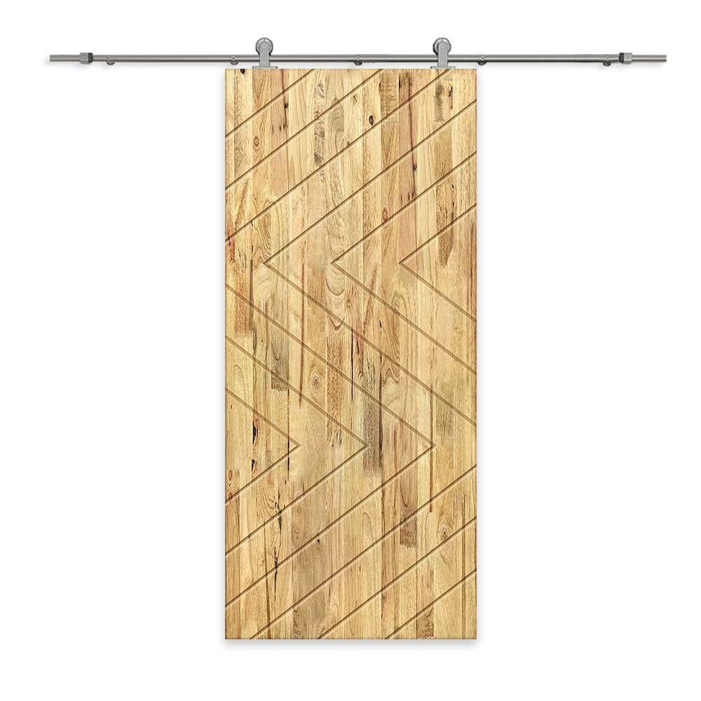 CALHOME 30 in. x 80 in. Weather Oak Stained Pine Wood Modern Interior ...
