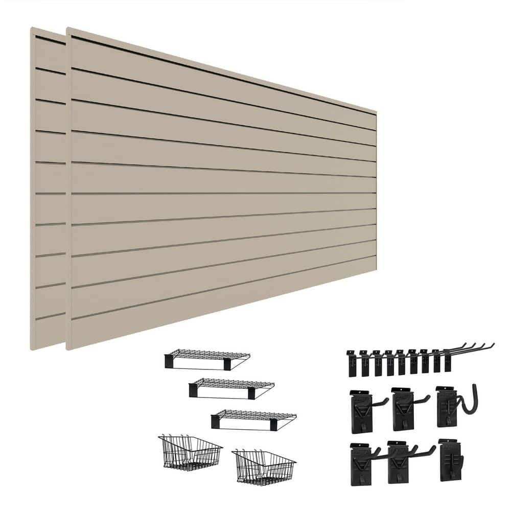Proslat 48 in. H x 96 in. W PVC Slatwall Kit with Ultimate Bundle in ...