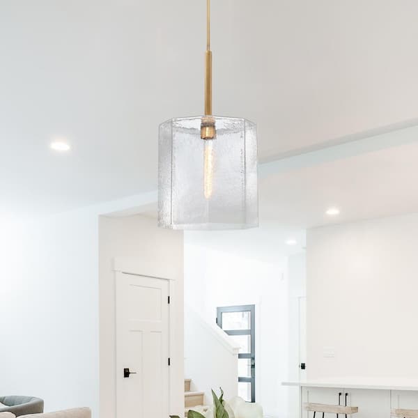 Designers Fountain Haven 60 Watt 1-Light Old Satin Brass Geometric ...