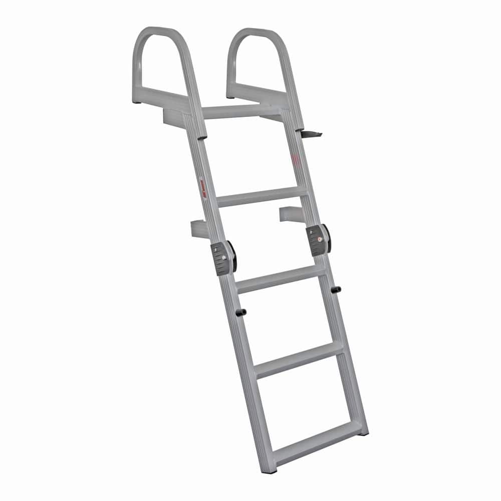 Extreme Max Deluxe Welded Aluminum Folding Dock and Pontoon Ladder-4 ...