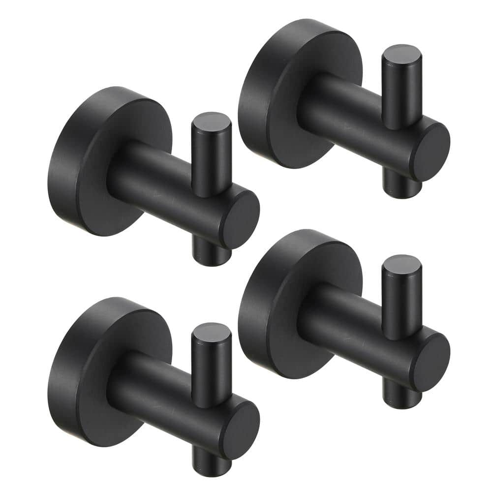 Zalerock Round 4-Piece Wall-Mounted Bathroom Robe Hook and Towel Hook ...