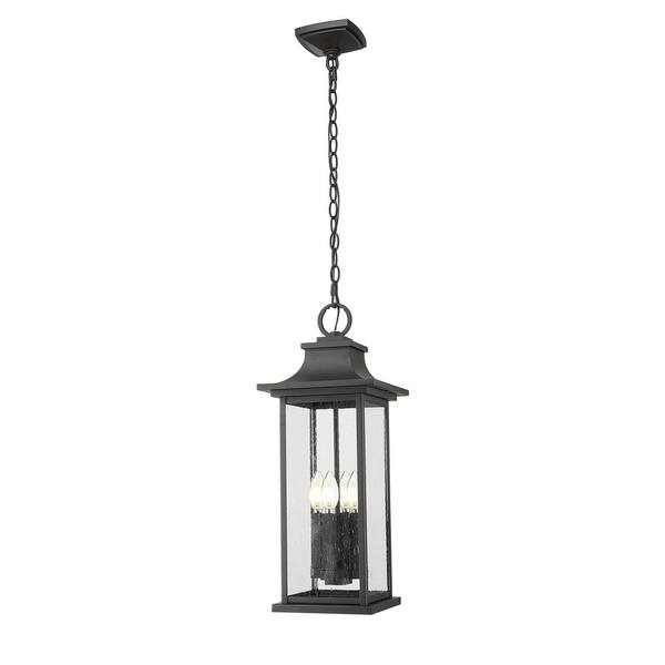 Tiberius 22.75 in. Weather Resistant Black4 Light Outdoor Chain Pendant ...
