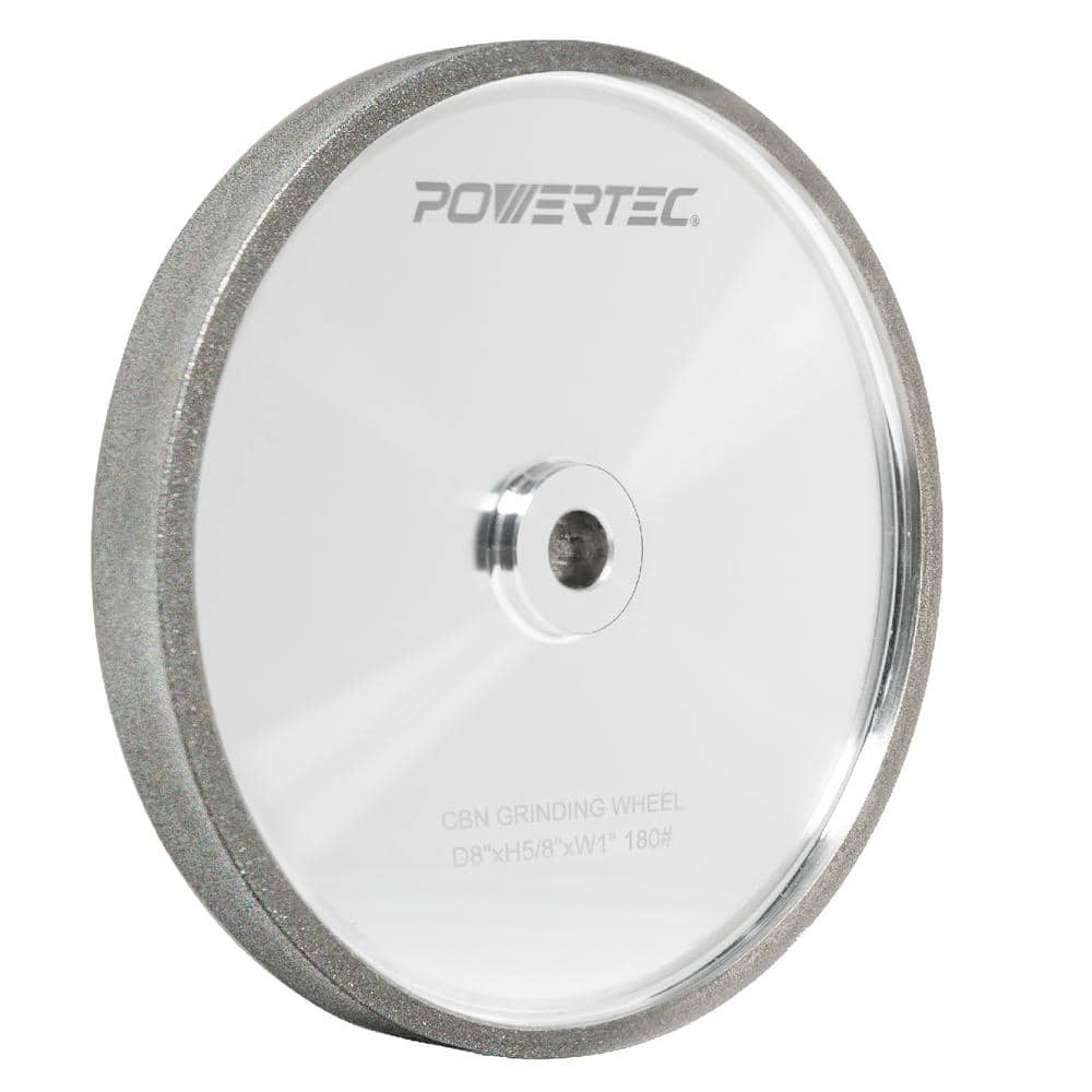 ‎POWERTEC 8 in. x 1 in. W, 5/8 in. Arbor CBN Bench Grinding Wheel, 180 ...