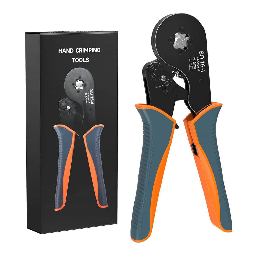 Wire Ferrule Crimping Tool Square Jaw AWG 28-5 Self-Adjusting Ratchet ...