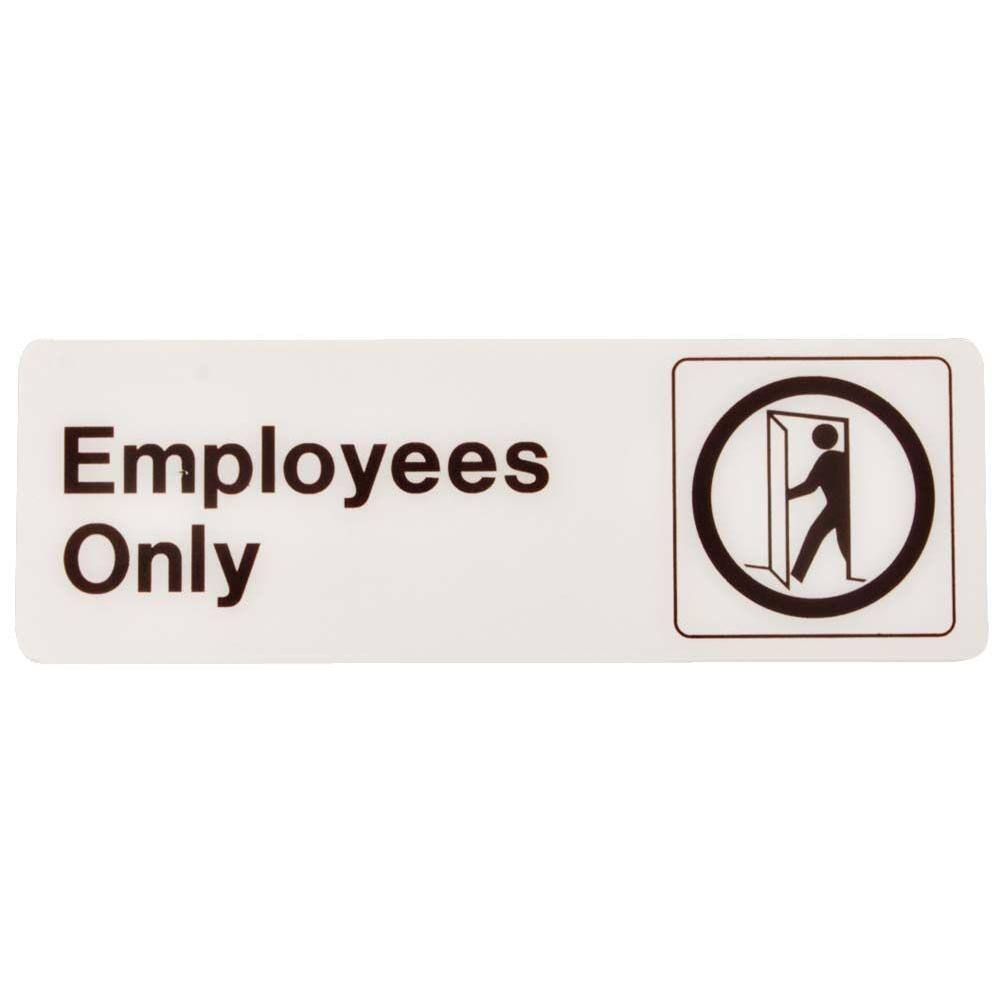 HY-KO 3 in. x 9 in. Heavy-Duty Plastic Employees Only Sign D-2 - The ...