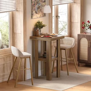 TRIBESIGNS WAY TO ORIGIN Adan Rustic Brown 37.4 in. Bar Height Round ...