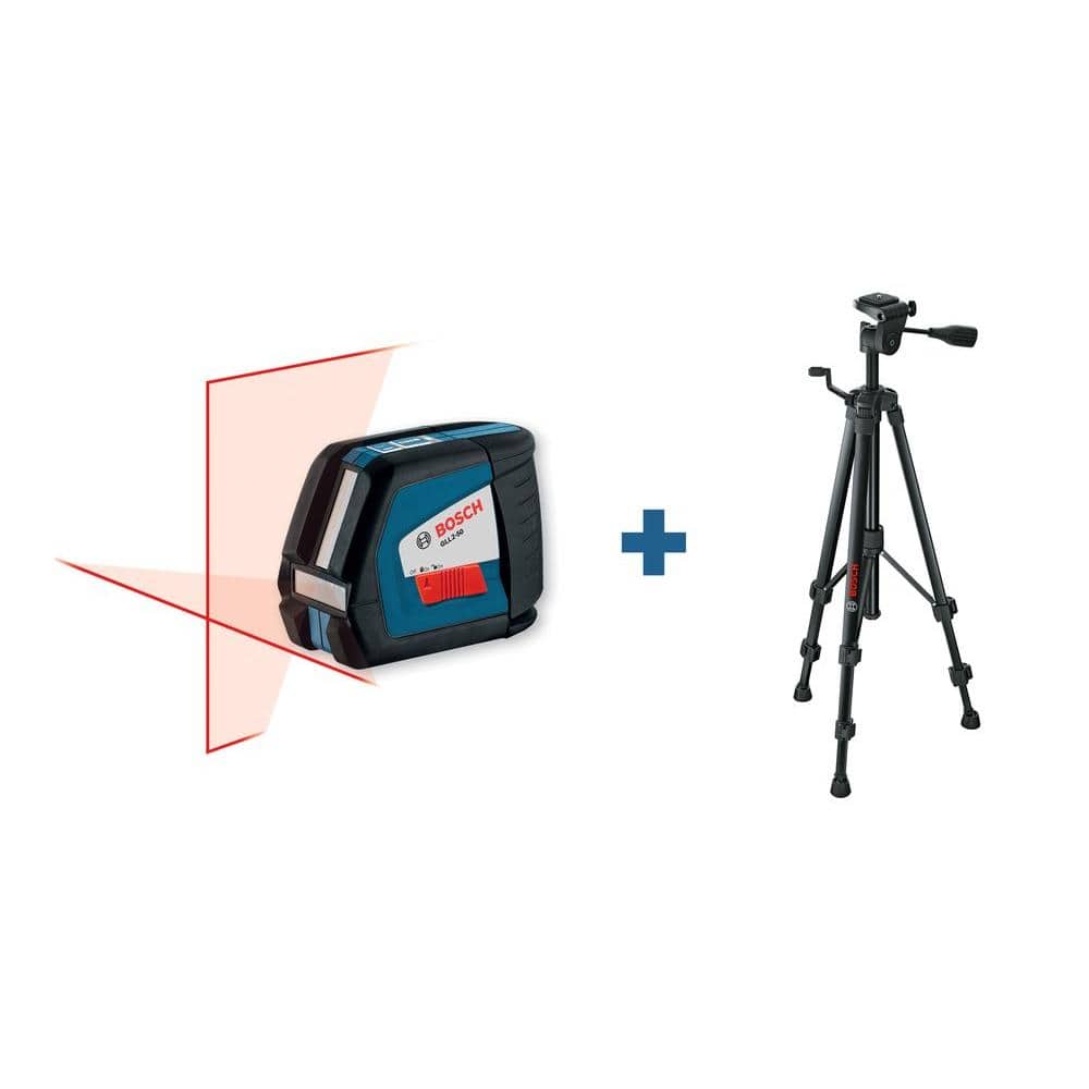 Bosch 165 ft. Self-Leveling Cross Line Laser Level Kit with Free ...