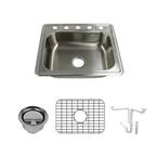Transolid Select Drop-In Stainless Steel 25 in. 2-Hole Single Bowl ...