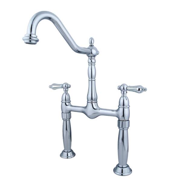 Kingston Brass Victorian Double Hole 2 Handle Vessel Bathroom Faucet In