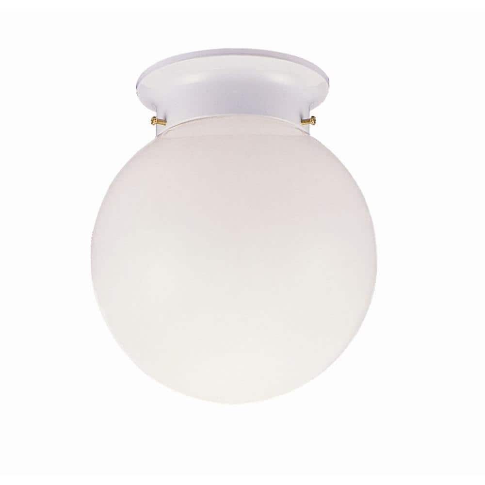 Design House 1-Light White Ceiling Fixture with Opal Glass 510032 - The ...