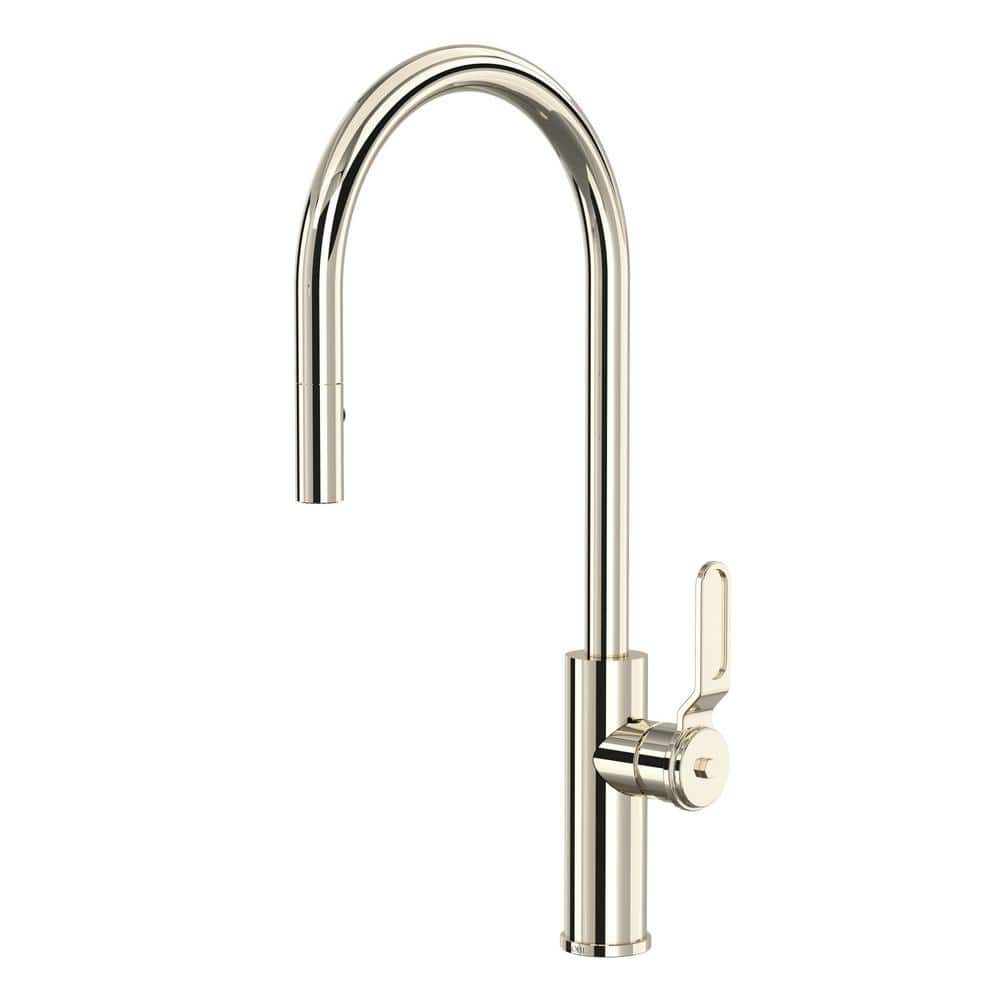 ROHL Myrina Single Handle Pull Down Sprayer Kitchen Faucet in Polished ...