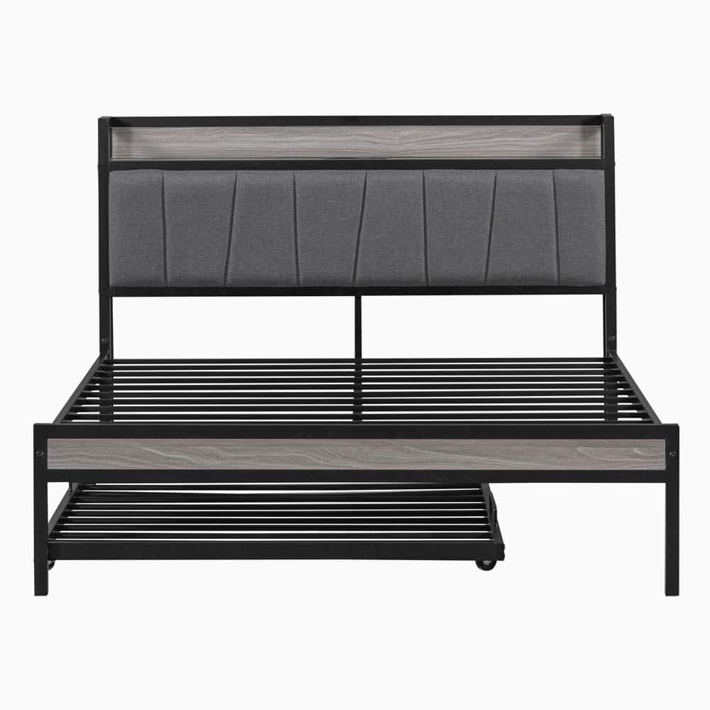 wetiny Black Full Platform Bed D-MF302434AAB - The Home Depot