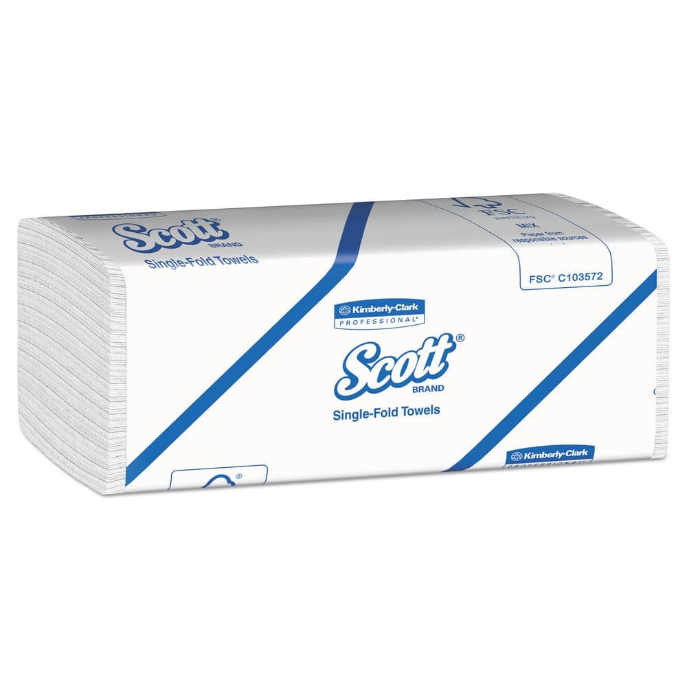 Scott Essential Single-fold White Paper Towels 9.3 x 10.5 (250 Sheets ...