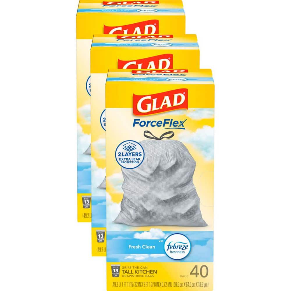 Reviews for Glad 13 Gal. ForceFlex Tall Kitchen Drawstring Fresh Clean ...