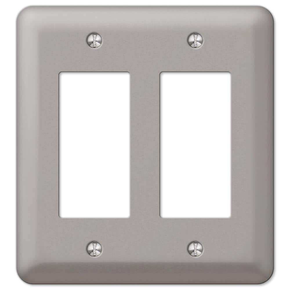 AMERELLE Declan 2-Gang Brushed Nickel Decorator/Rocker Stamped Steel ...