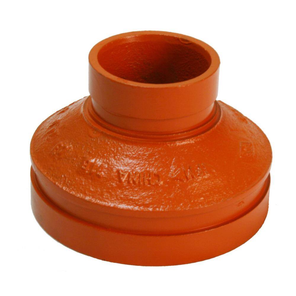 PLUMBFLEX 6 in. x 2-1/2 in. Grooved Reducer Fitting, Ductile Iron ...