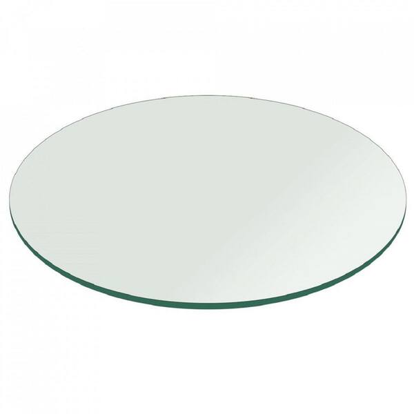 Fab Glass and Mirror 30 in. Clear Round Glass Table Top, 1/2 in ...