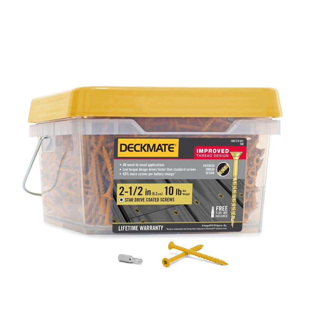 Reviews for DECKMATE #9 x 2-1/2 in. Tan Star Flat-Head Wood Deck Screw ...