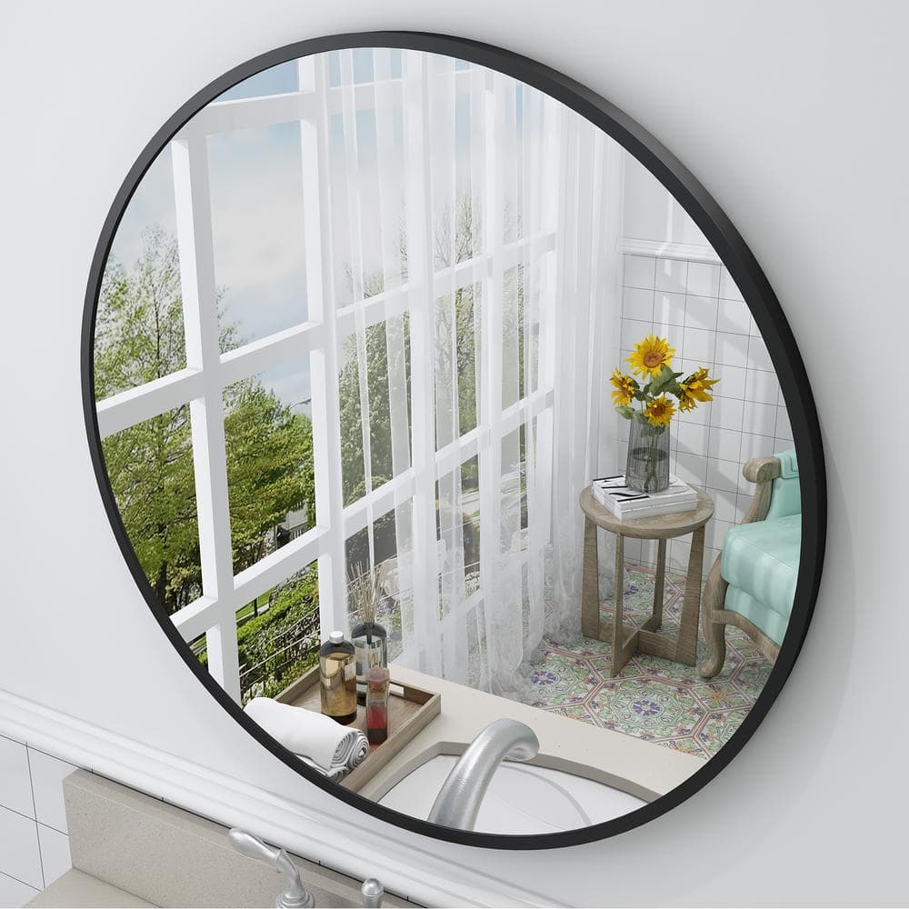 Apmir 18 in. W x 18 in. H Round Aluminum Alloy Framed French Cleat ...