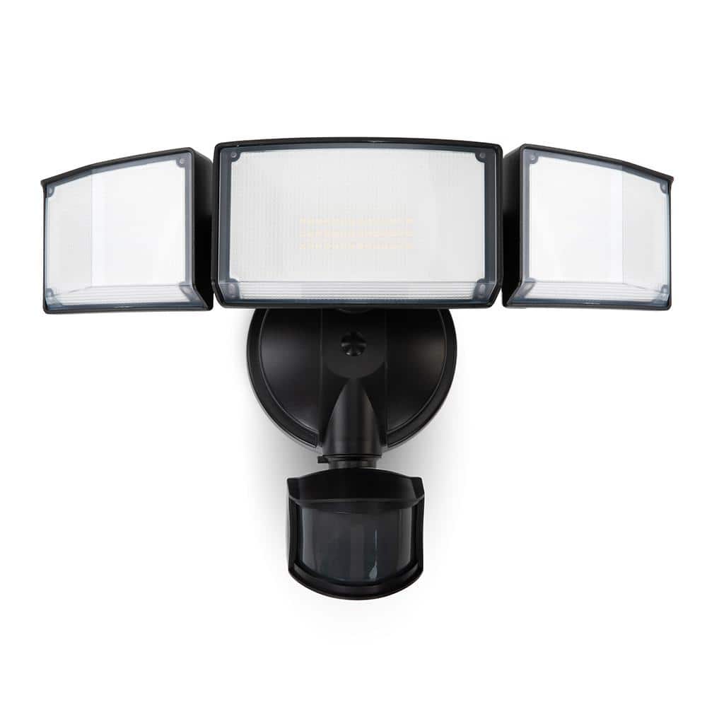 LUTEC 3-Head 342 Watt Equivalent Integrated LED Black Weather Resistant ...