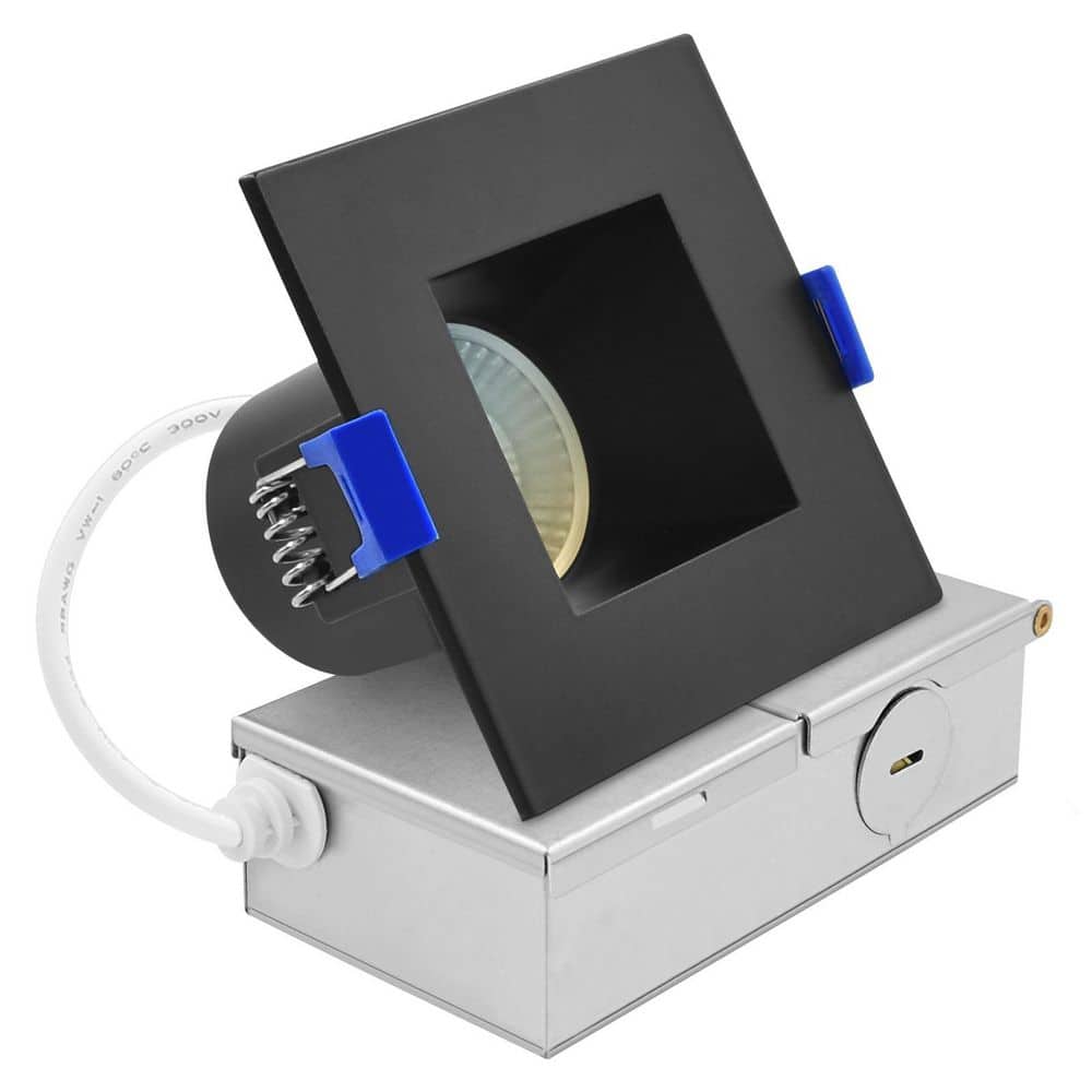 LUXRITE 3 in. Square Integrated LED Recessed Light J-Box 8W 5CCT 530 ...