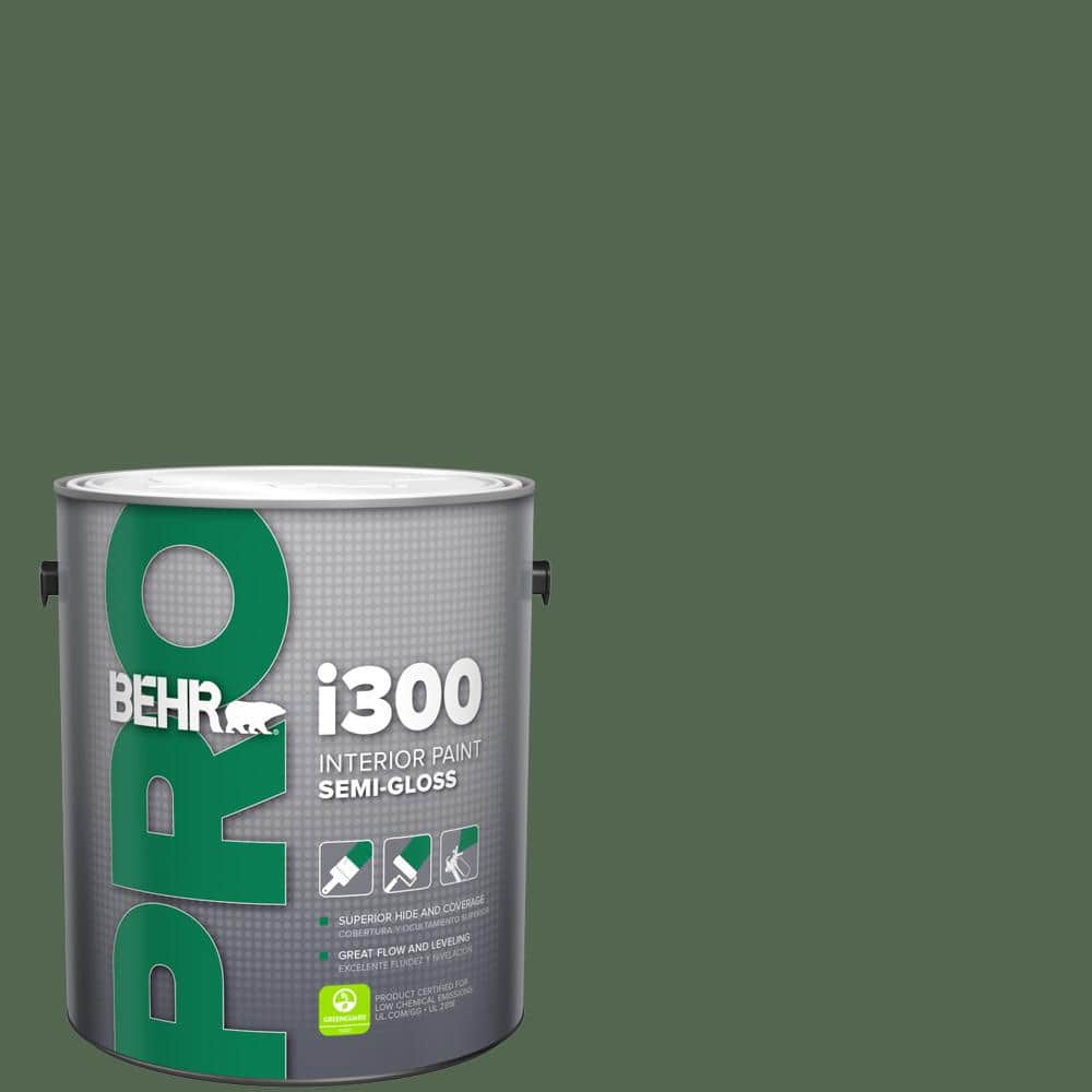 BEHR PRO 1 gal. #S410-7 Equestrian Green Semi-Gloss Interior Paint ...