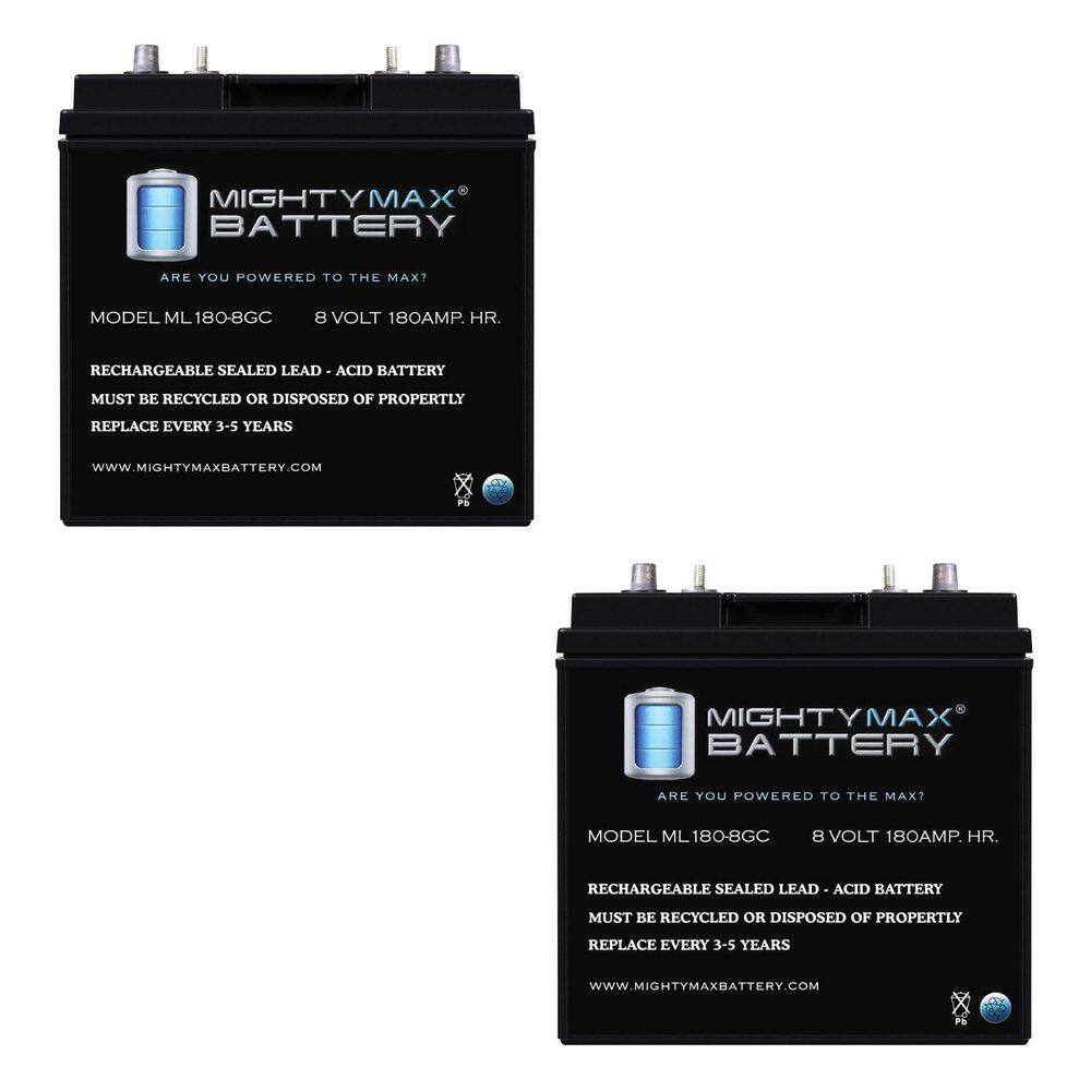 MIGHTY MAX BATTERY ML180-8GC-8-Volt 180 AH, Dual Terminal, Rechargeable ...