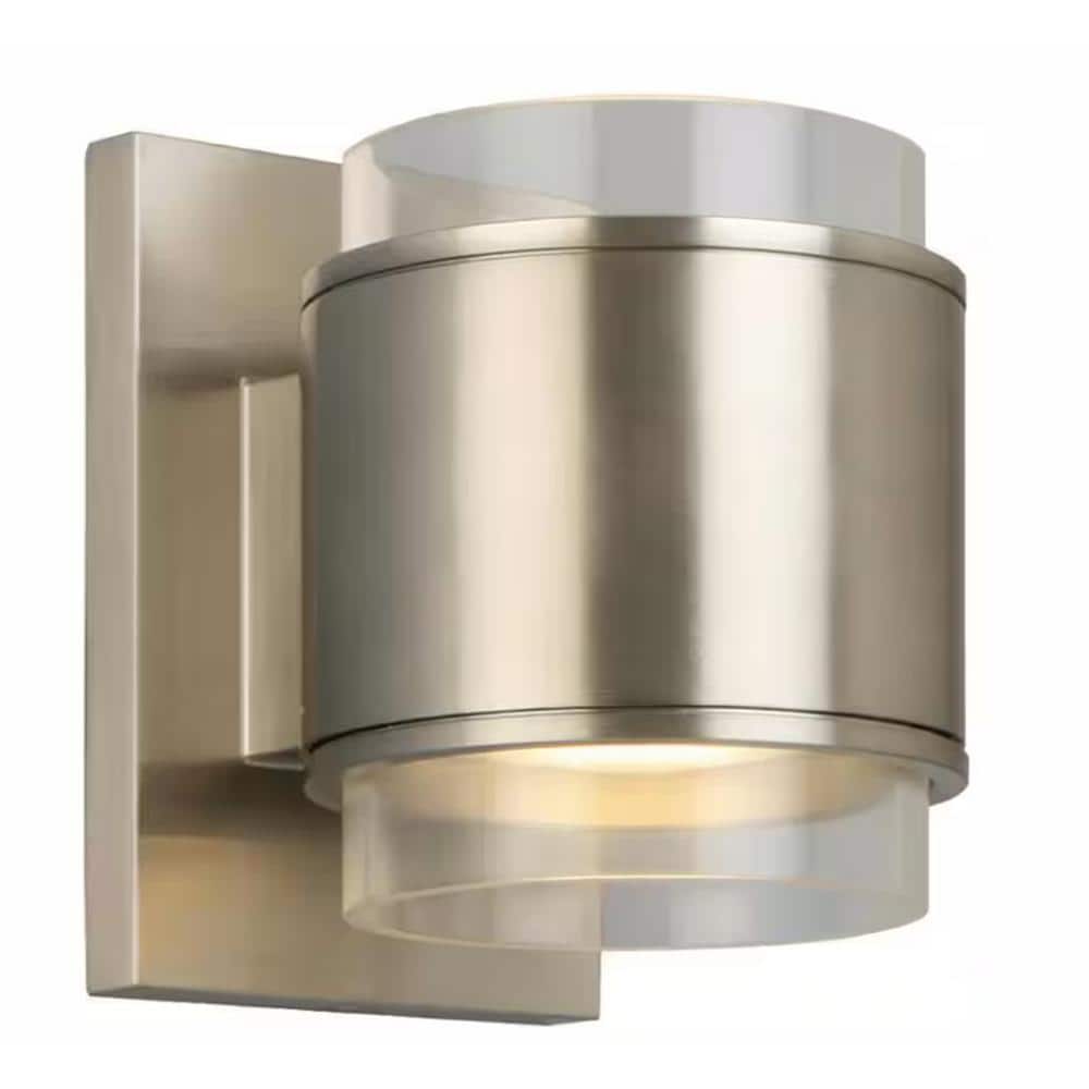 Hampton Bay Upton Brushed Nickel LED Sconce RS513859 - The Home Depot