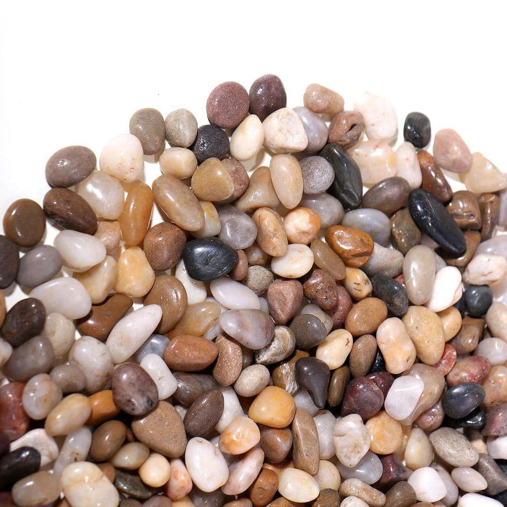 .N/A 0.08 cu. ft. Mixed Color Decorative Pebbles Polished River Rocks ...