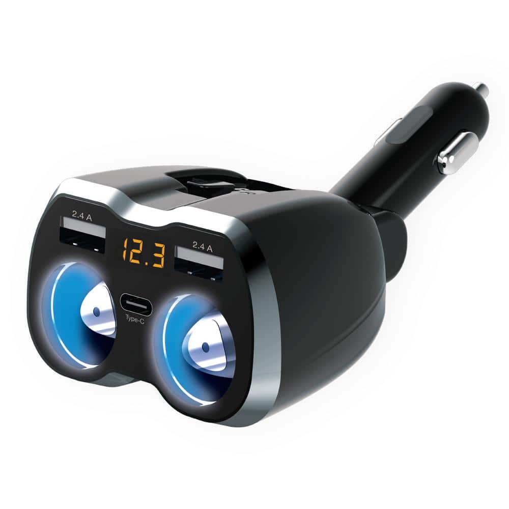 Car and Driver Dual Socket Cigarette Adapter CAD-4900BK - The Home Depot