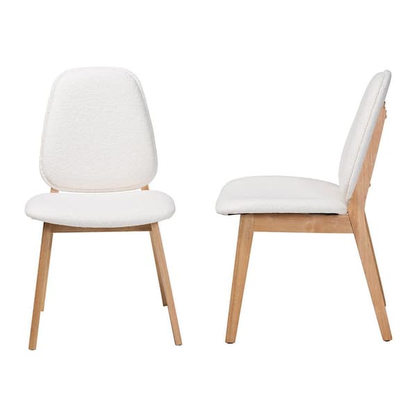 Baxton Studio Yashiya Mid-Century Modern Off-White Boucle Upholstered ...