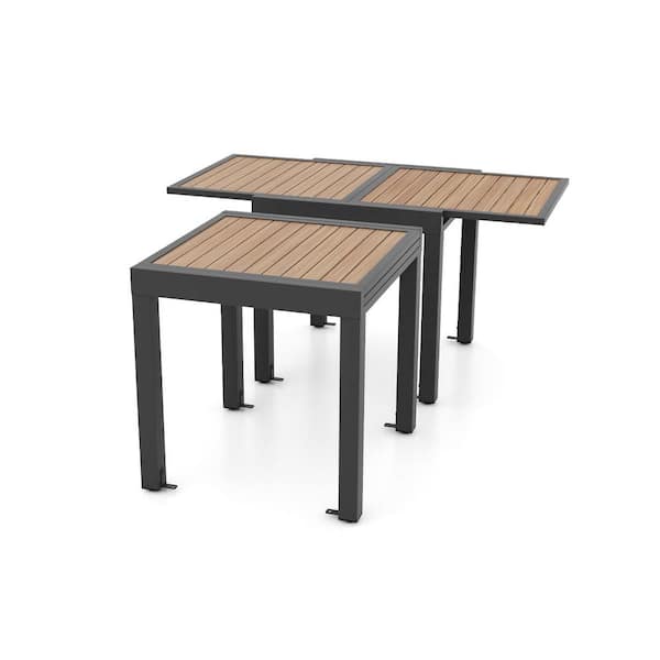 ANGELES HOME 31.5-63 in. Extendable Patio Table for 4-6 People ...