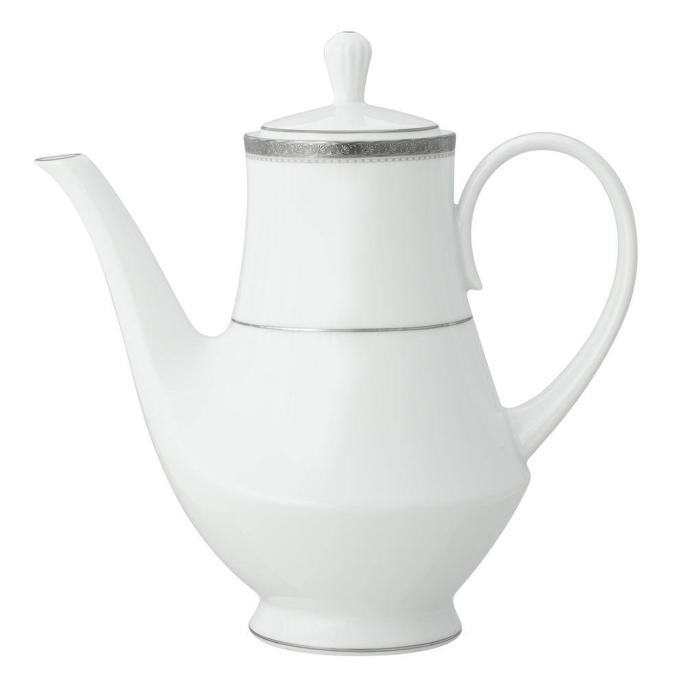 Noritake Charlotta Platinum 49 fl. oz. (Platinum) Porcelain Coffee ...