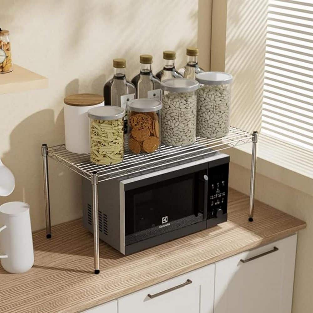 Siavonce 1-Shelf Storage Shelving Unit, Pantry Steel Organizer Wire ...