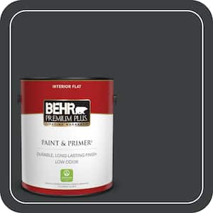 BEHR PREMIUM PLUS 5 gal. #ECC-25-3 Obsidian Stone Flat Low Odor ...