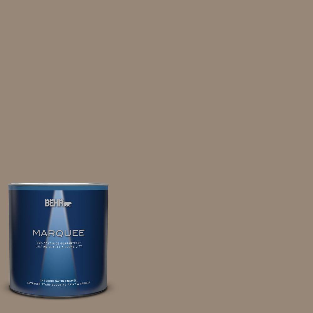 BEHR MARQUEE 1 qt. #PPU5-06A Light Truffle Satin Enamel Interior Paint ...