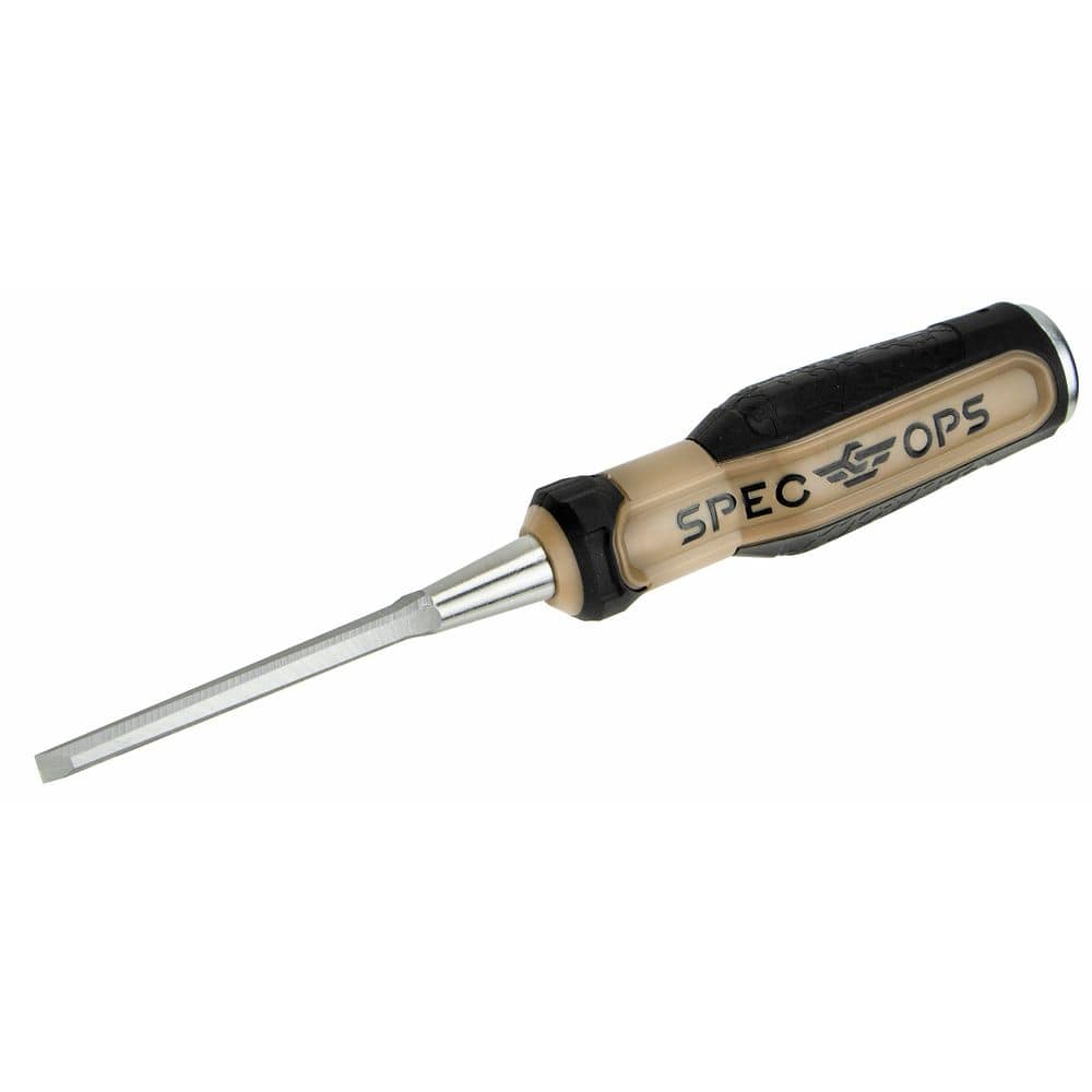 SPEC OPS Wood Chisel, 1/4 in. Blade, High-Carbon Steel Blade, Shock ...