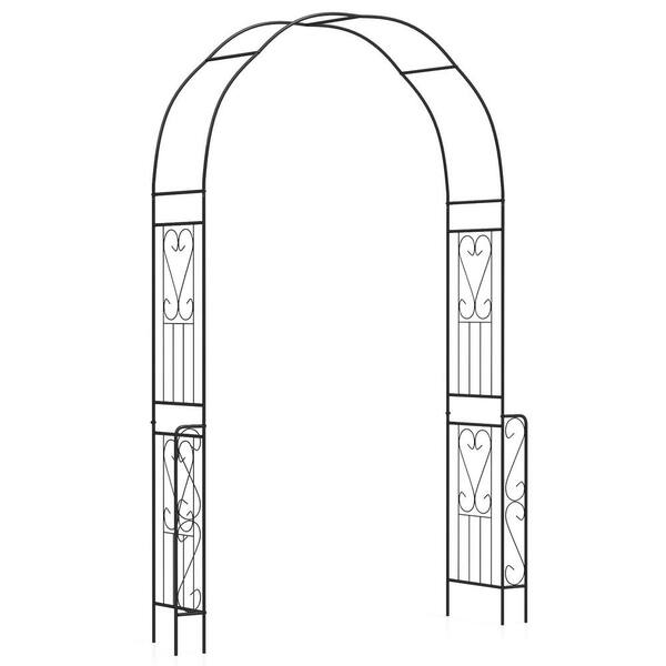 FAWEY TRED INC 95 in. Metal Garden Arch, Outdoor Wedding Trellis with ...