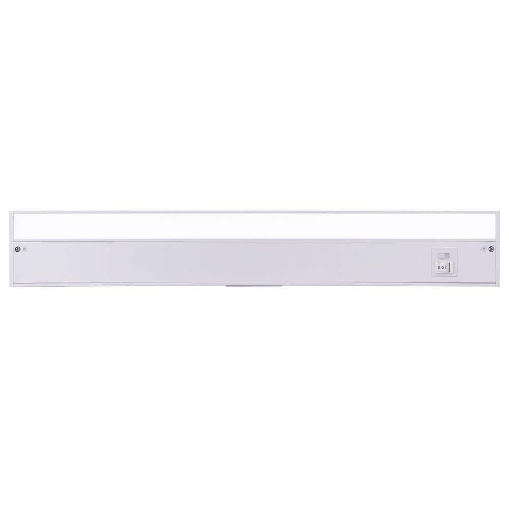 CRAFTMADE 24 in. Hardwired/Plug-in White Finish Dimmable Integrated LED ...
