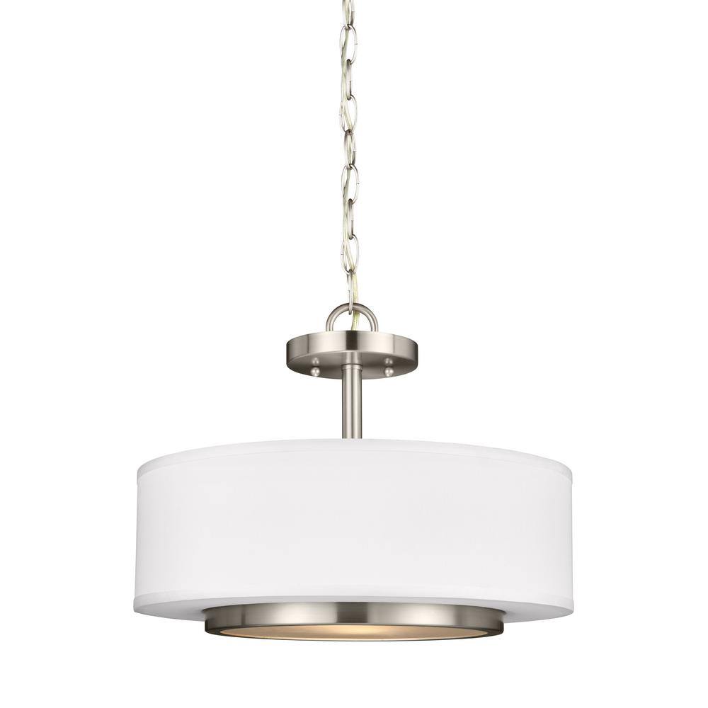 Teamson Kids Nance 2-Light Brushed Nickel Semi-Flushmount Convertible ...