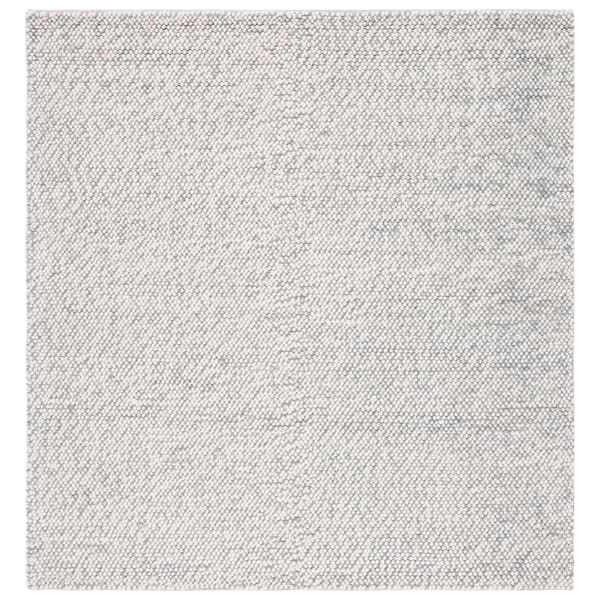 SAFAVIEH Natura 6 ft. x 6 ft. Gray/Ivory Uniform Marle Square Area Rug ...