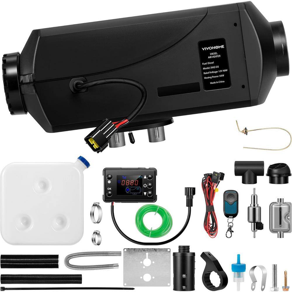 VIVOHOME 17,060 BTU 5KW 12-Volt Parking Air Heater Diesel Space Heater ...
