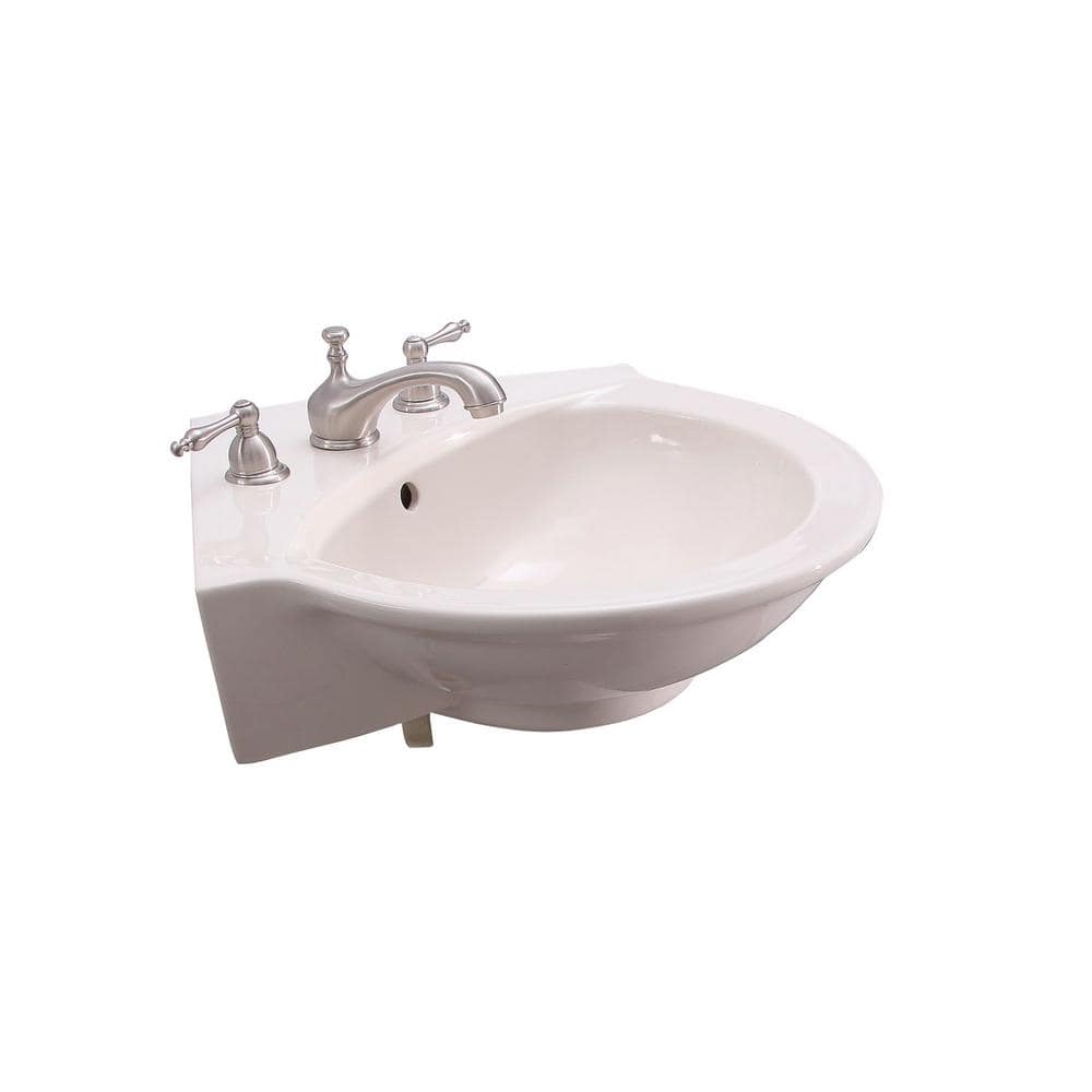 Barclay Products Evolution Corner Wall-Hung Sink in Bisque with 8 in ...