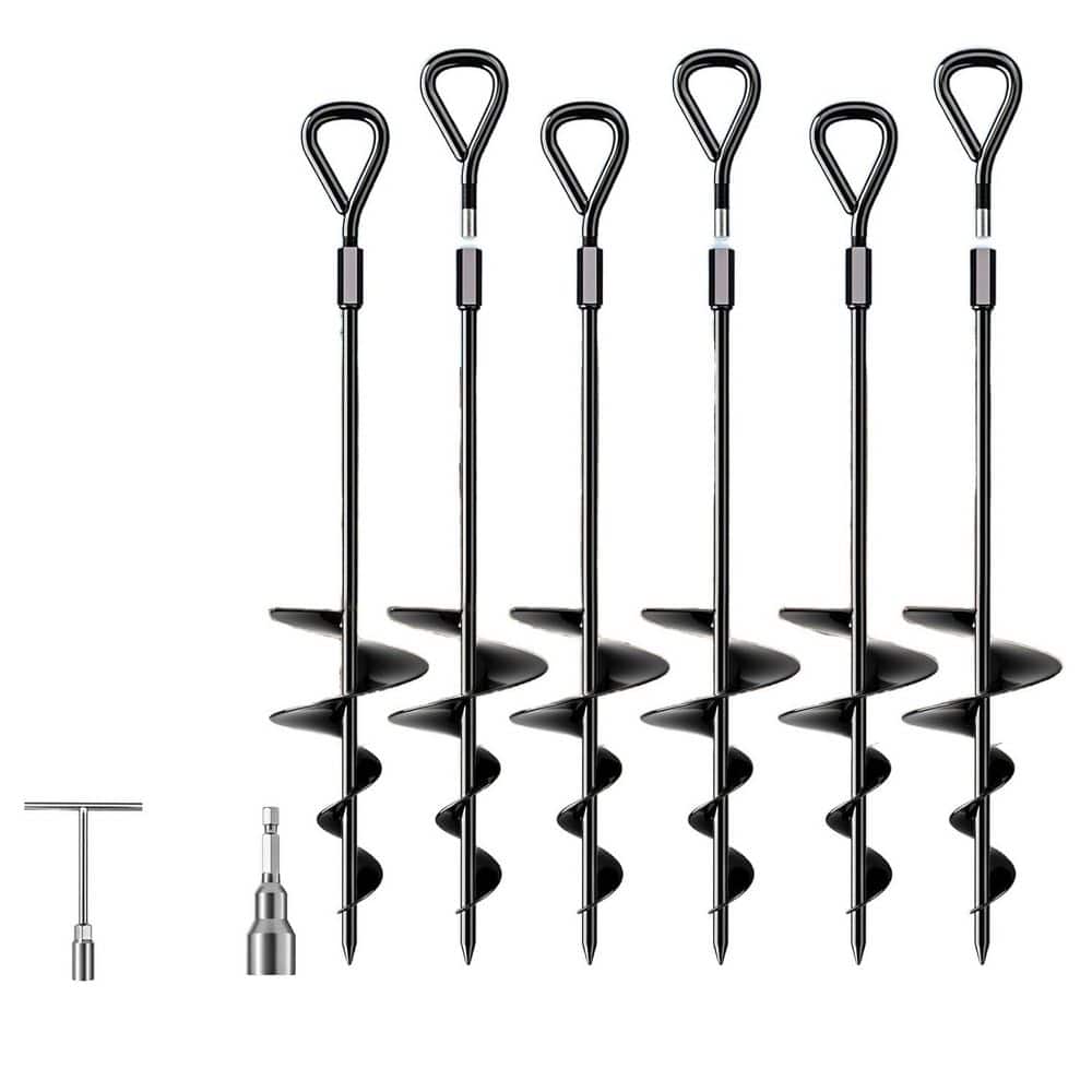 MOEPISY 6 Pack 18 in. Ground Anchor, Heavy Duty Earth Anchors Ground ...