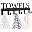 Dyiom Bathroom Towel Rack Wall Mount Towel Holder Metal 6 Hooks ...